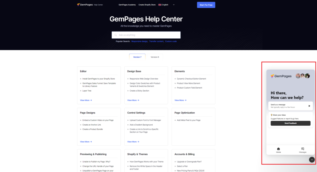 GemPages Customer Support: Channels & Options - Help Center