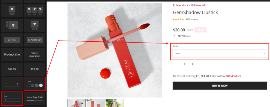 Design Color Swatches with Product Variants & Swatches Element - Help ...