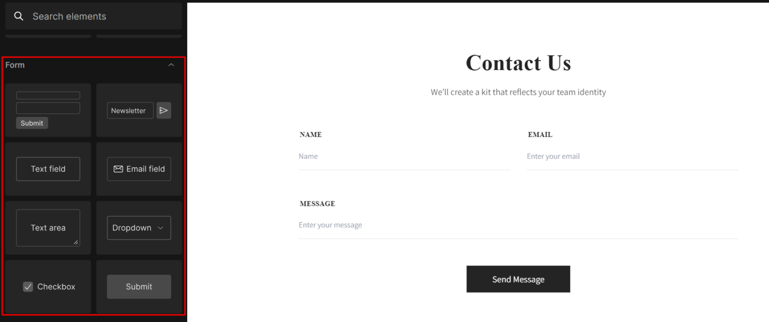 Contact Form Element - Help Center