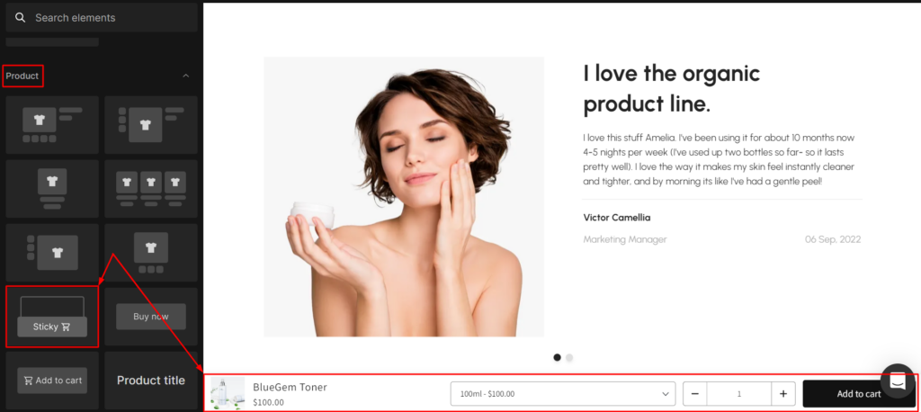 Sticky Add-to-Cart Element - Help Center