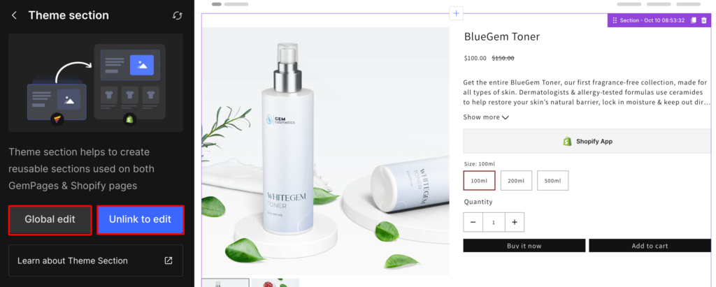 GemPages Theme Section & FAQs - Help Center