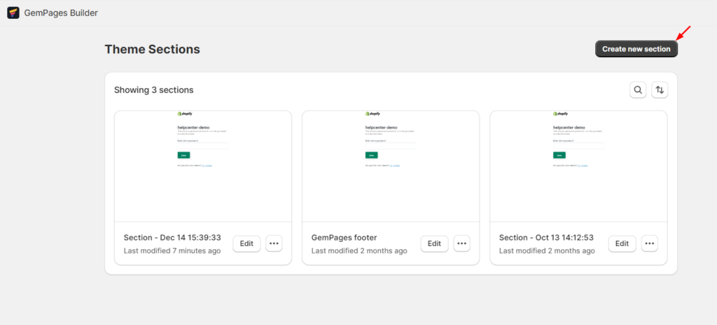 GemPages Theme Section & FAQs - Help Center