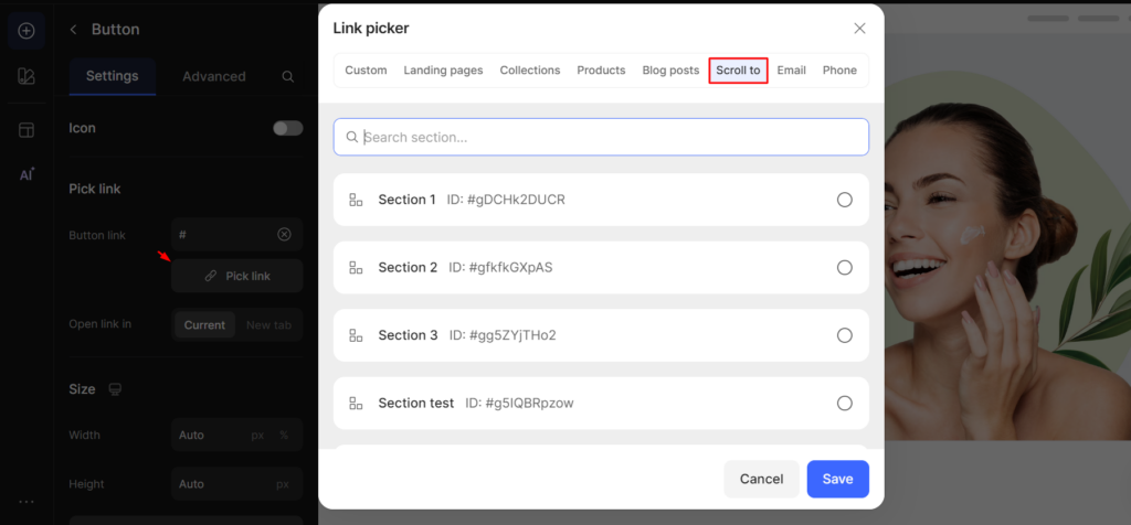 Create a Link to Scroll to a Specific Section on Your Page - Help Center