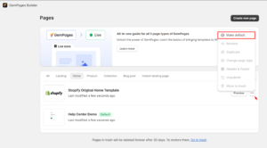 Set Default Pages to Replace Shopify Defaults - Help Center