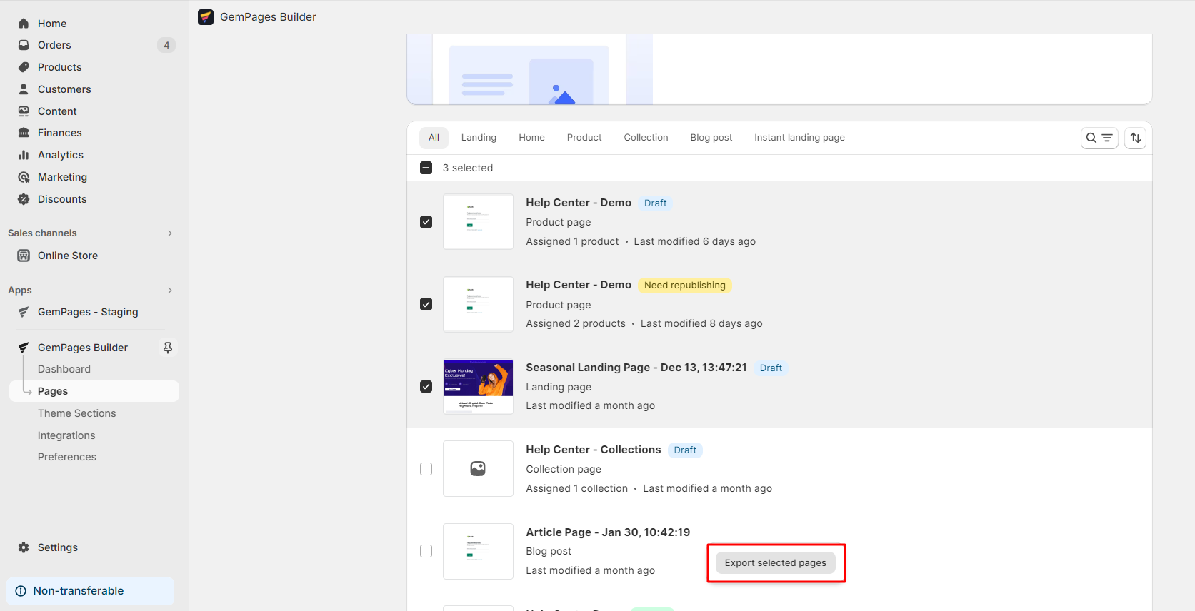 How to import and export templates with GemPages - Help Center