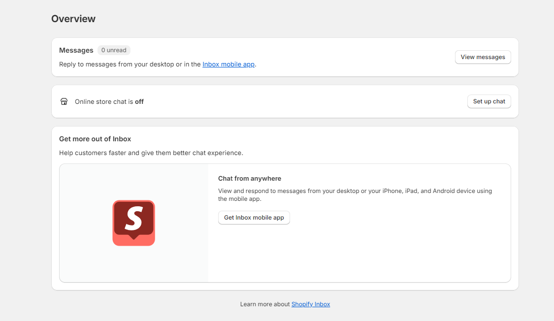 Shopify Inbox - Help Center
