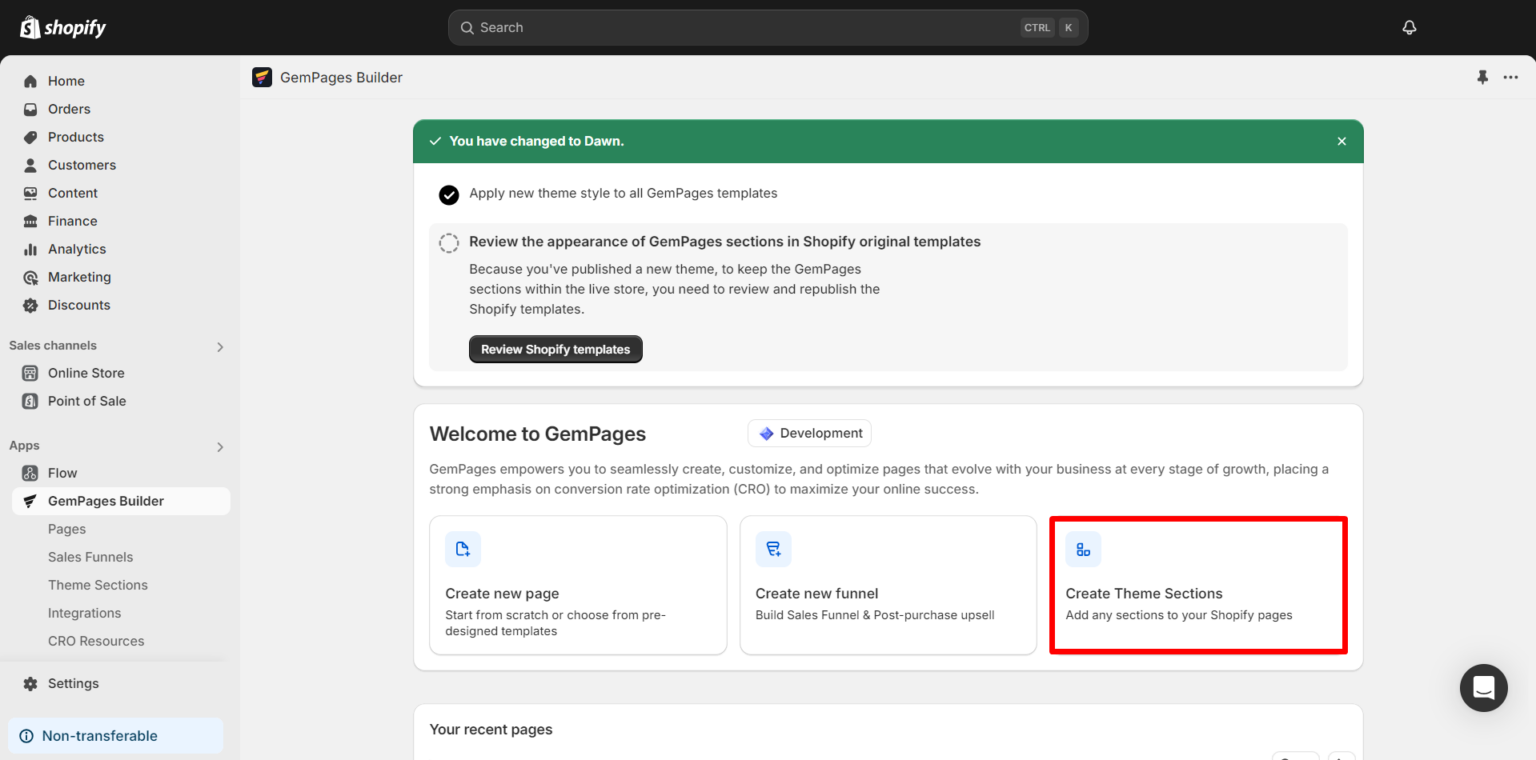 GemPages Theme Section & FAQs - Help Center